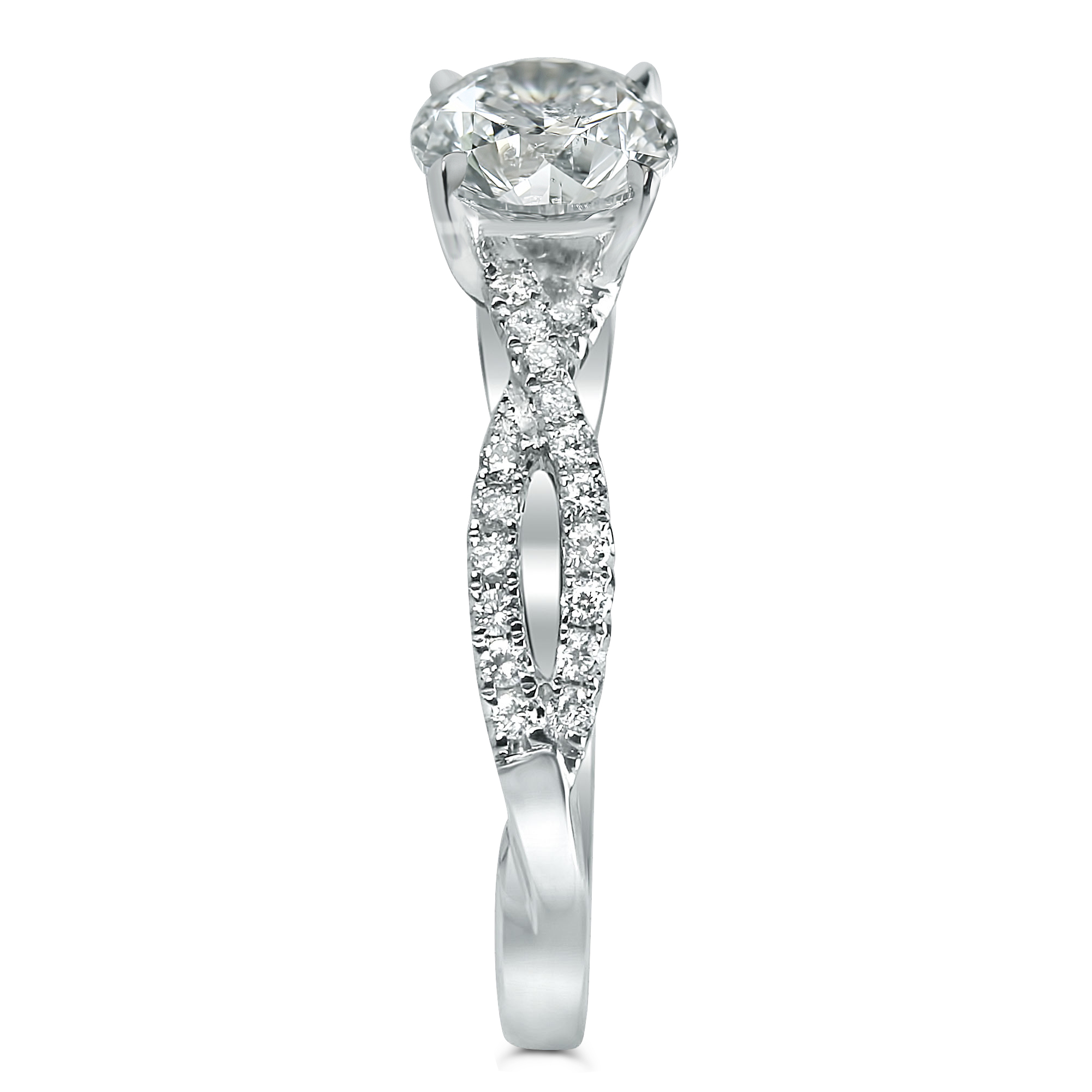 1 1/3cttw Twisted Band Diamond Engagement Ring