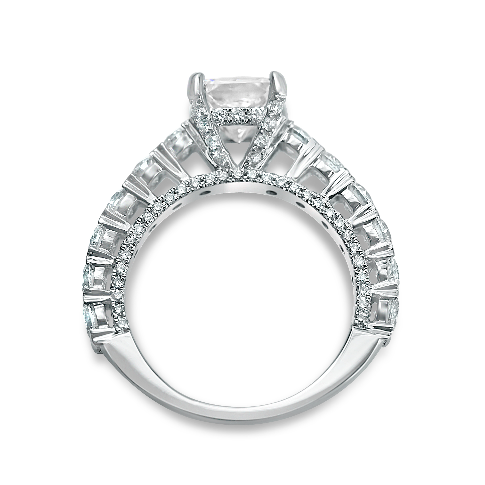 1 1/2cttw Princess Cut with Large Side Diamonds